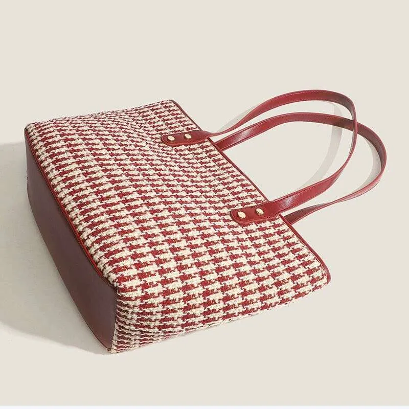 2025 New Tide Red Thousand Birdseye Handbag, Large Capacity Commuter ...