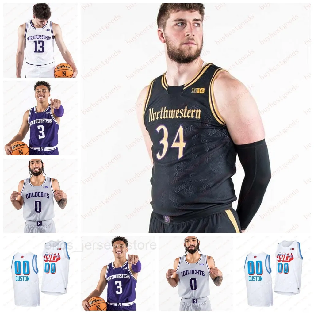 Northwestern Wildcats Basketball Jersey Custom Name & Number Brooks ...