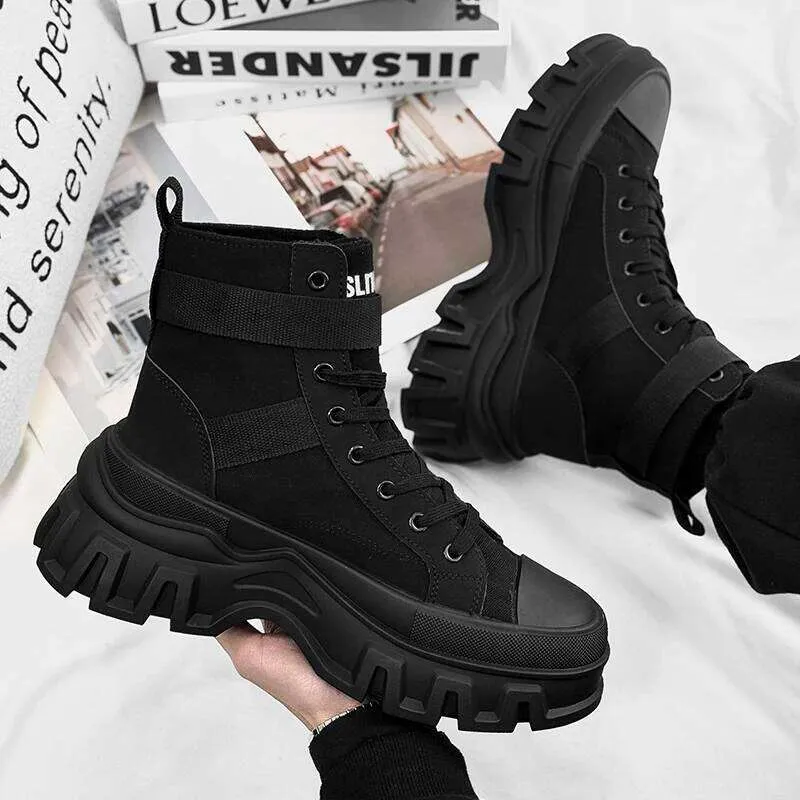Men's Fashion Casual Thick Bottom Boots Punk Style Versatile Model ...