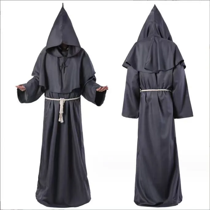 Costumes Halloween Medieval Monk Robes Wizard Priest Death Inspired ...