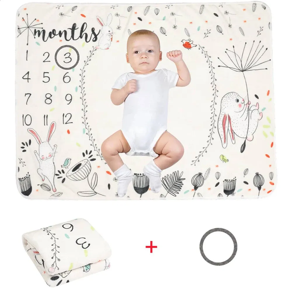 Ylsteed Baby Monthly Milestone Blanket Fleece Photography Background ...