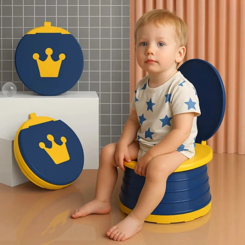 Portable 2 In 1 Baby Toilet Training Diaper Trash Can Bags Foldable ...