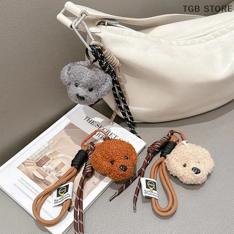 Plush Puppy Dog Keychain with Braided Rope, Bag Pendant, and Keyring ...