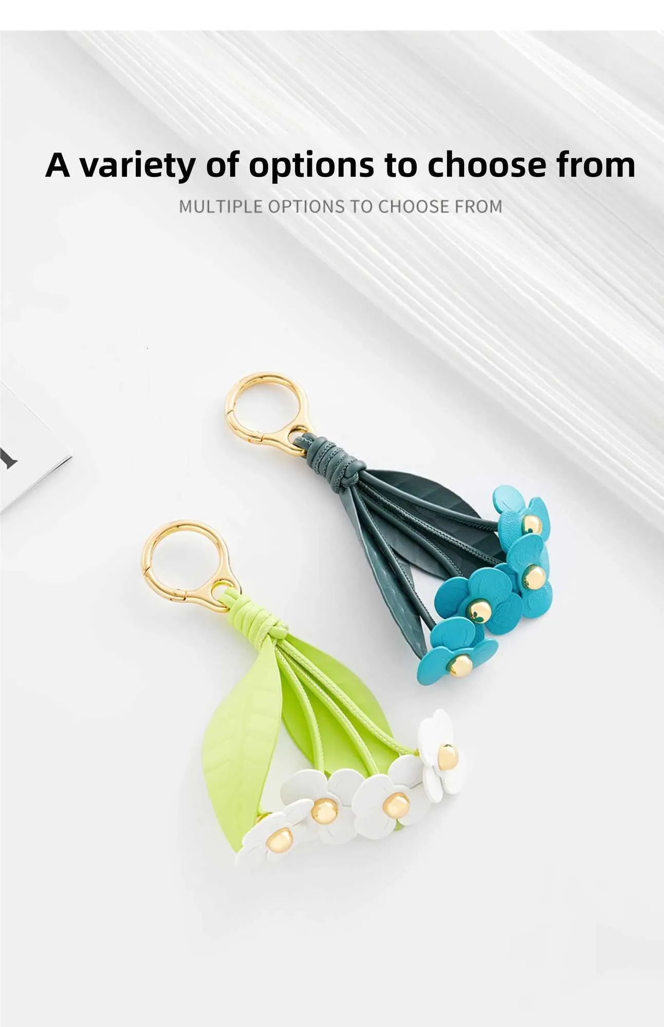 Strawberry Flower and Leaves Bag Charm for Women - High-End Fashionable ...