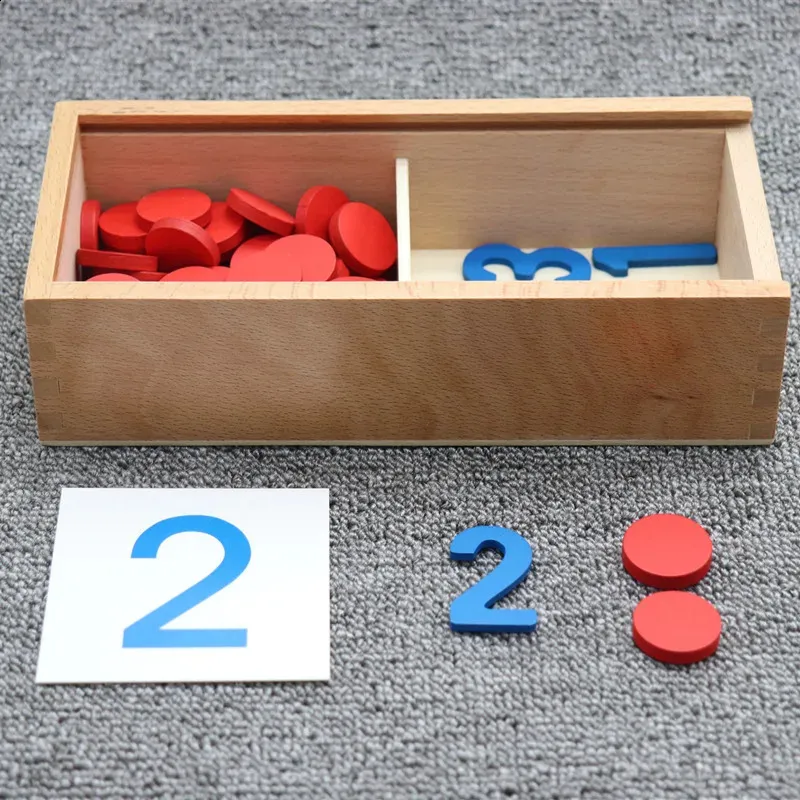 Kids Wooden Montessori Counting Cards Cognitive Number Math Game For ...