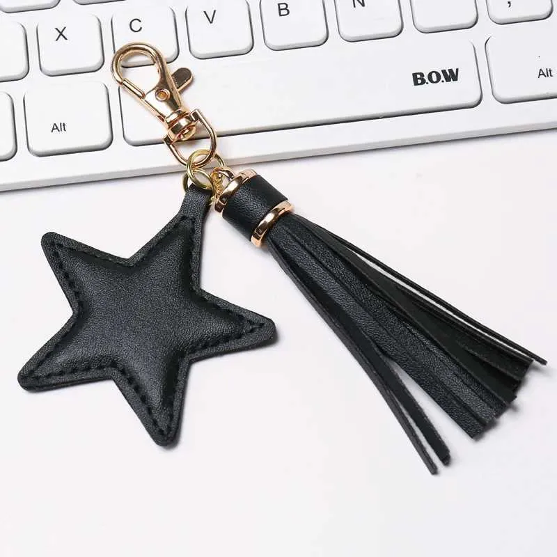 Fashion Pu Leather Tassel Keychain for Women Girls with Star Pendant ...