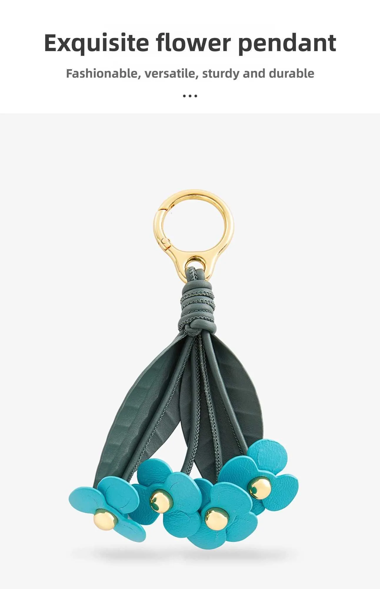 Strawberry Flower and Leaves Bag Charm for Women - High-End Fashionable ...