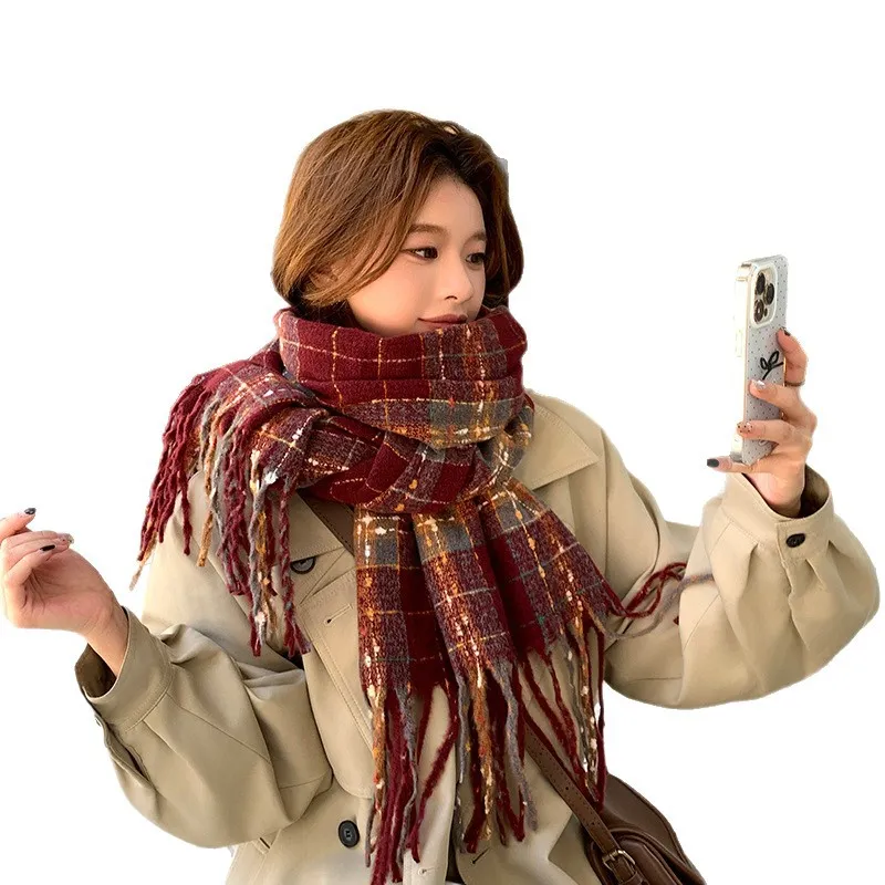 Cashmere Scarf Women's Autumn and Winter High-End Warm Shawl Cute ...