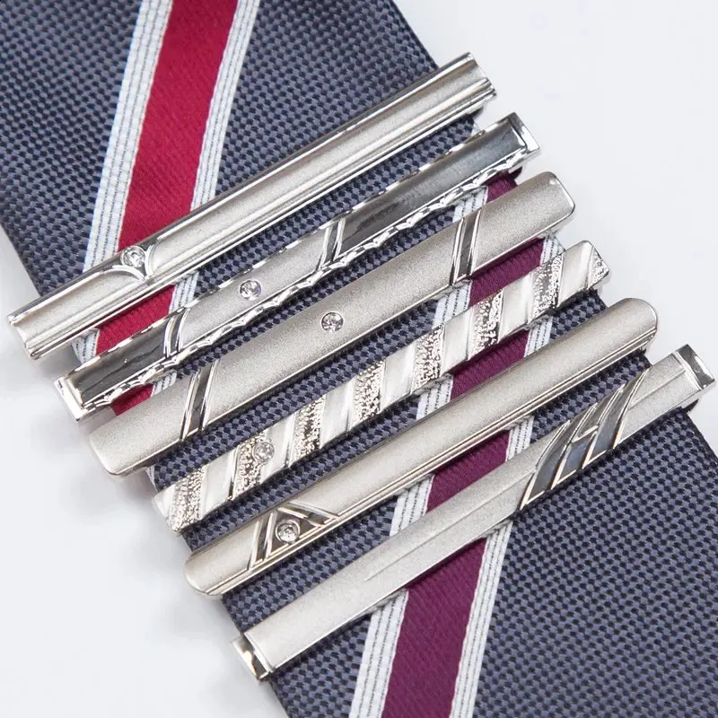 Mens Metal Necktie Bars Crystal Tie Clips For Formal Dress Shirts ...