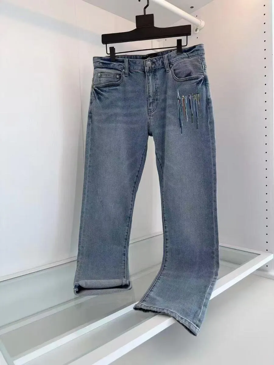 AMJeans Mens Washed Distressed Punk Rock Jeans Street Style Designer ...