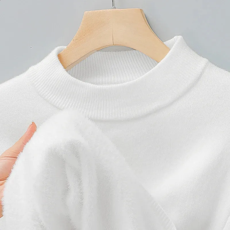 Half Turtleneck Knit Sweater Autumn Winter Mock Neck Sweatshirt Solid ...