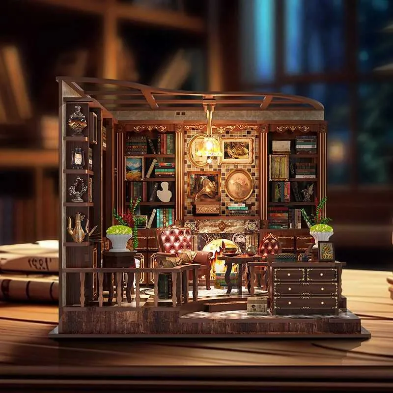 Wooden Miniature Assembly Diy Hobbit House Kit With Furniture DIY ...