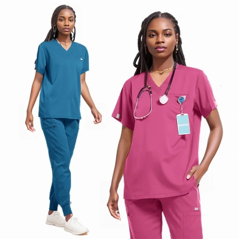 Wholesale Beauty Womens Nurse Scrub Set Pocketed Operating Room Uniform ...