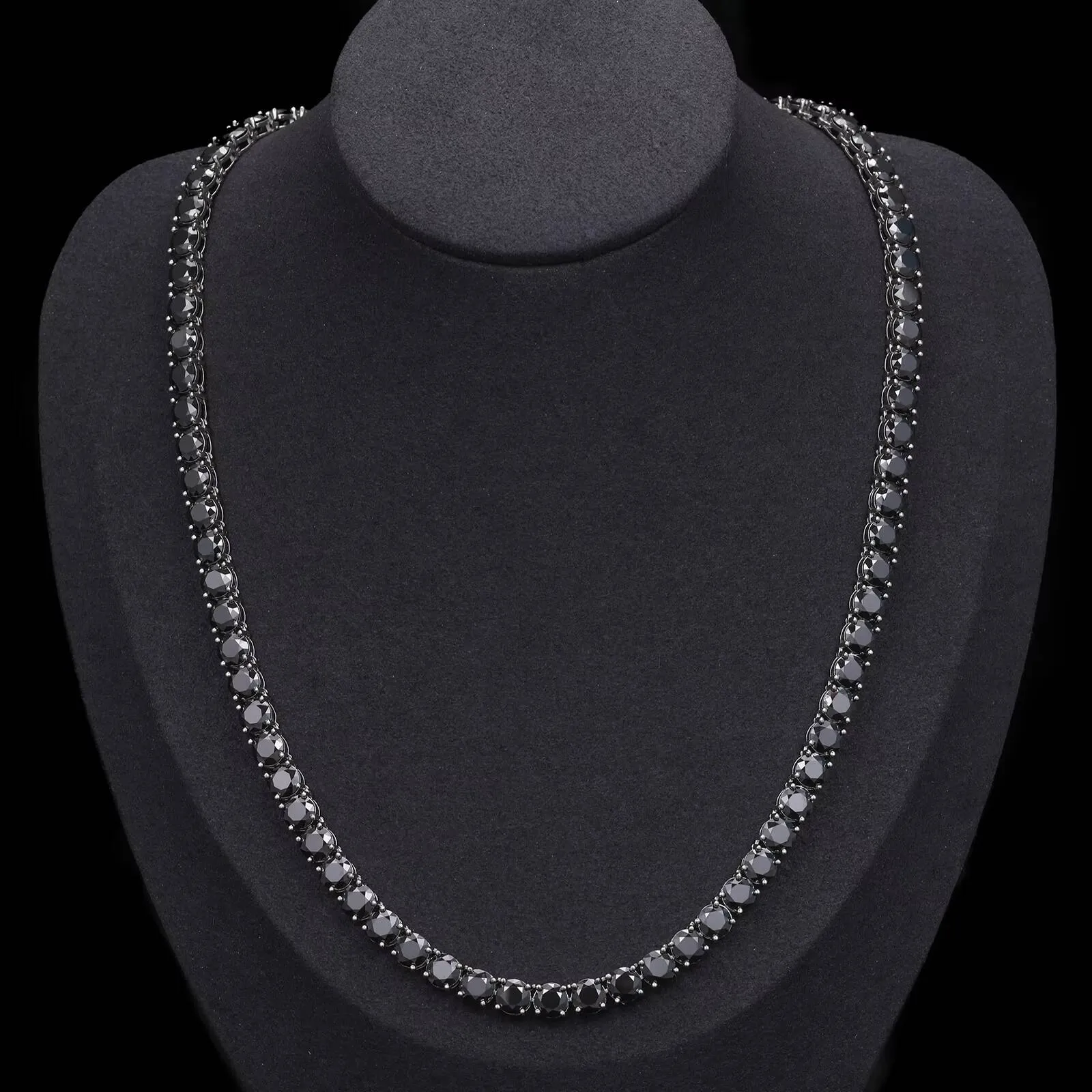 New Trendy 4mm 925 Sterling Silver Black VVS... From Meeting_123, $28. ...