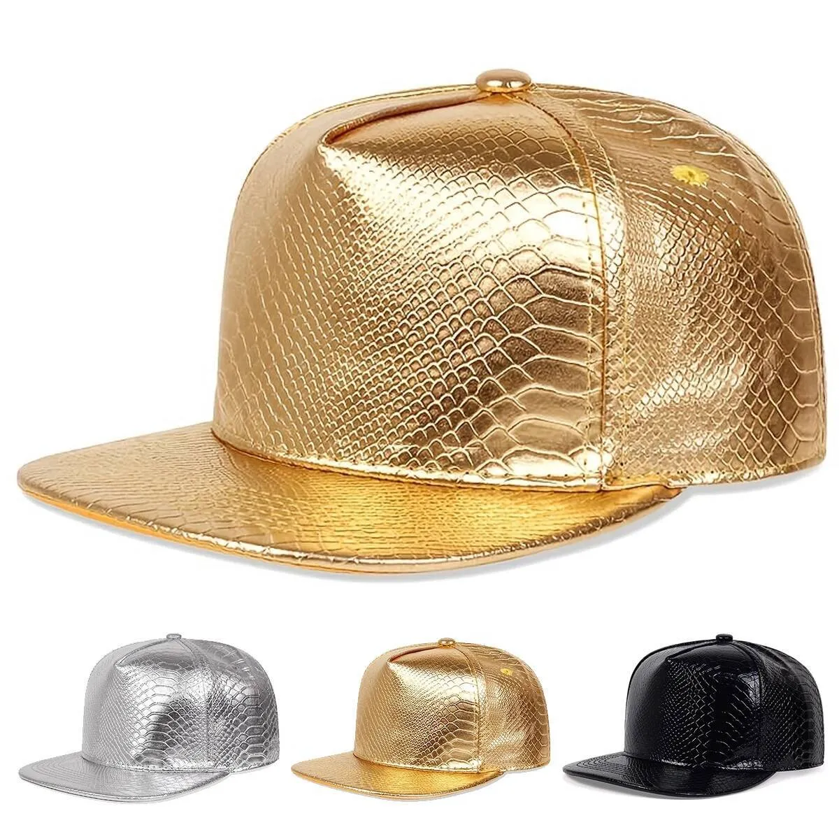 Unisex Python Pattern Leather Baseball Cap: Adjustable Casual Hip-Hop ...