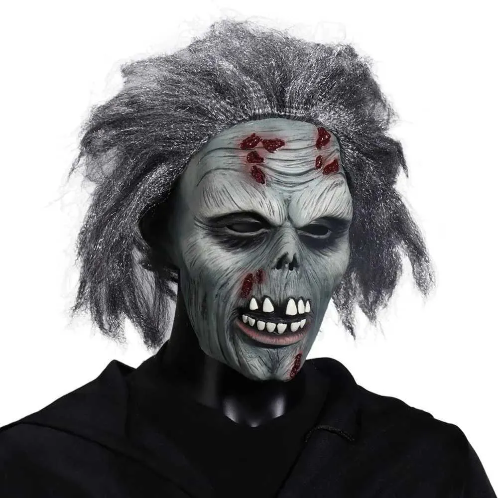 Horror Zombie Mask Creepy Bloody Skull Monster Walking Dead Latex ...