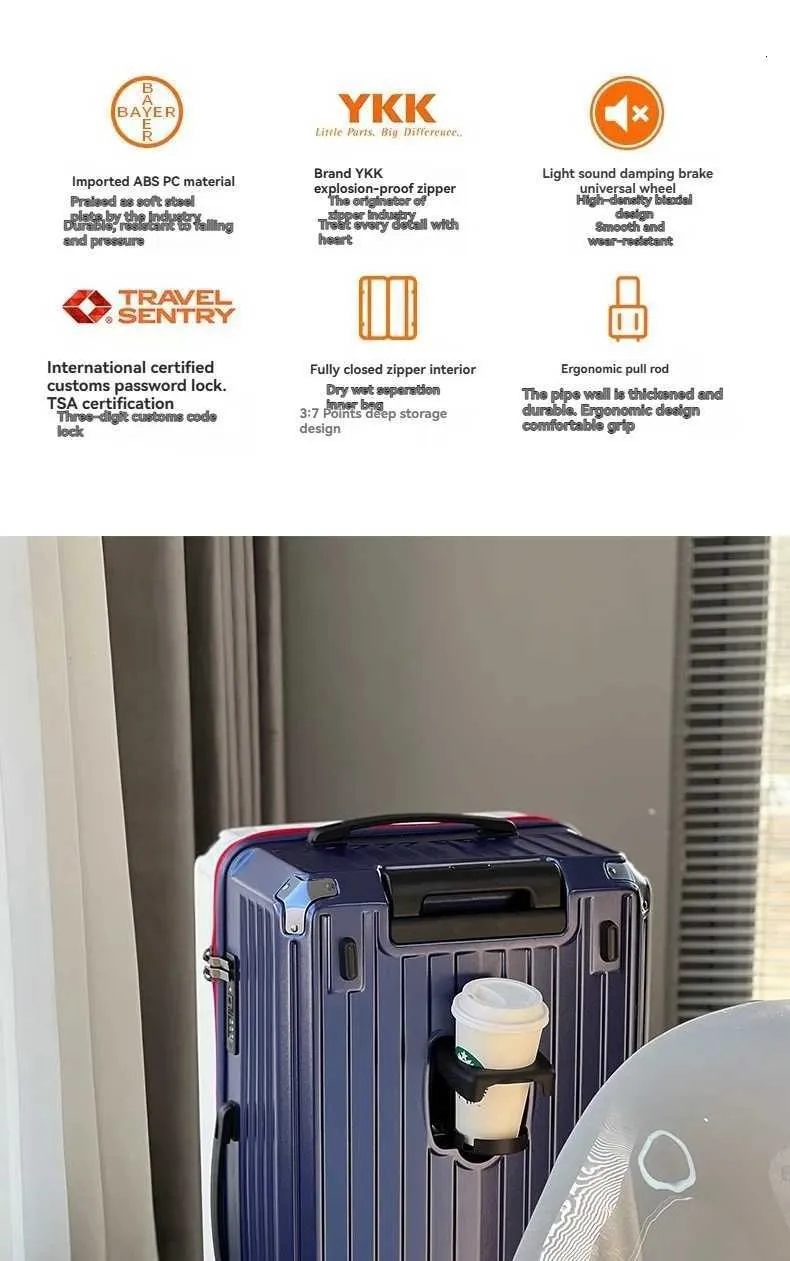 Extralarge Capacity Five-Wheeled Trolley Suitcase with Password Lock ...