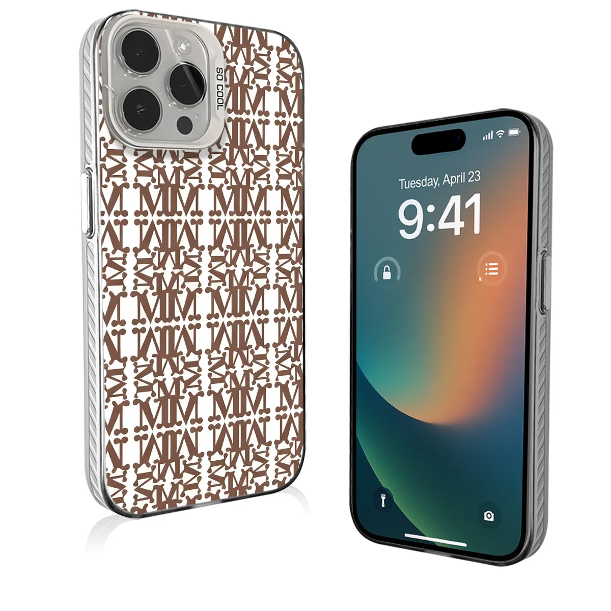 Stylish Brown Monogram Pattern Designer Carved Phone Case For IPhone 11 ...