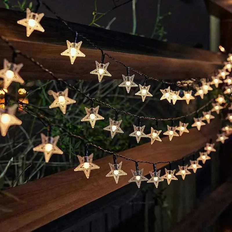 Z250922 Solar Star String Lights Weatherproof Outdoor Fairy Lights For ...