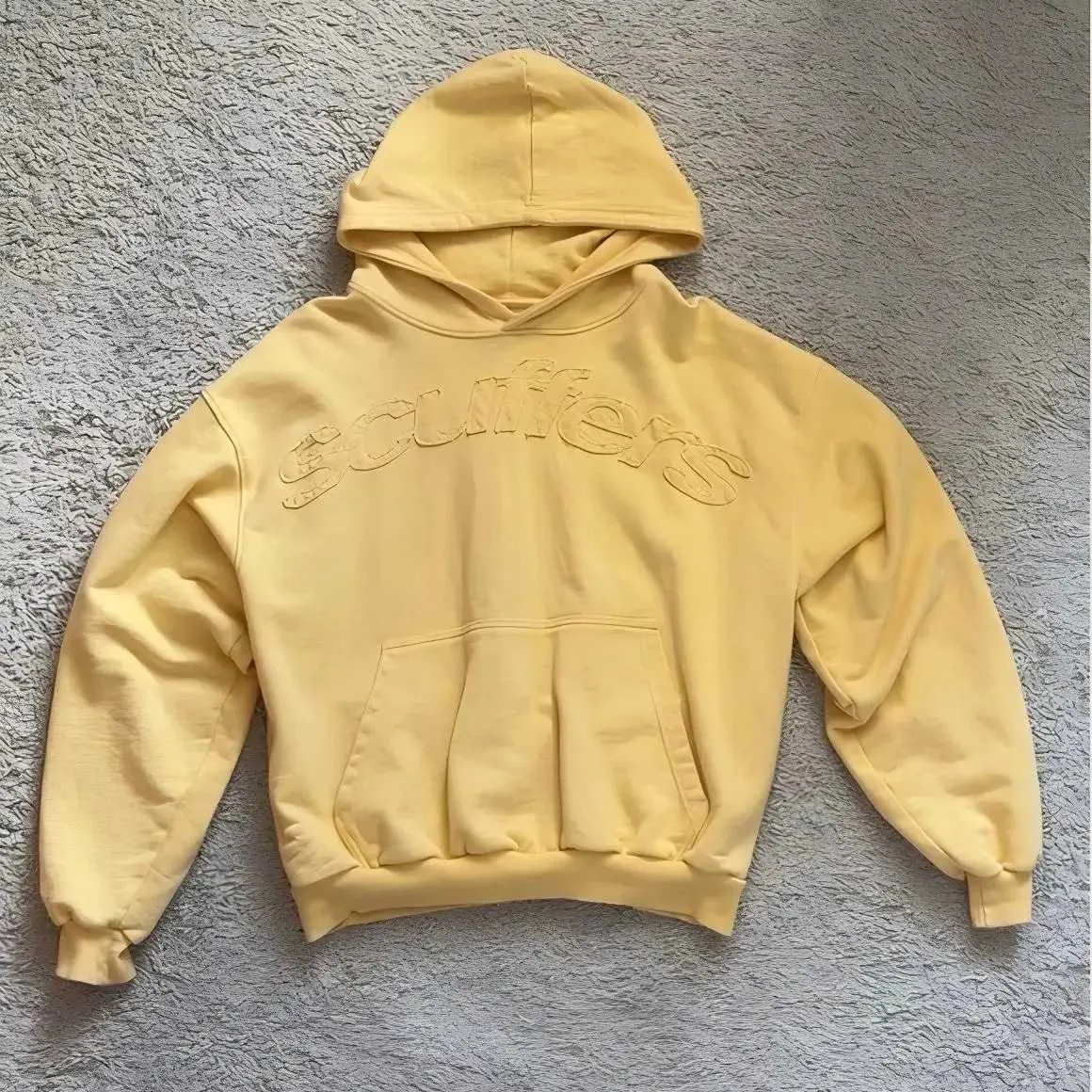 Yellow Loose Simple Trend Versatile Streetwear Sweatshirts Men and ...