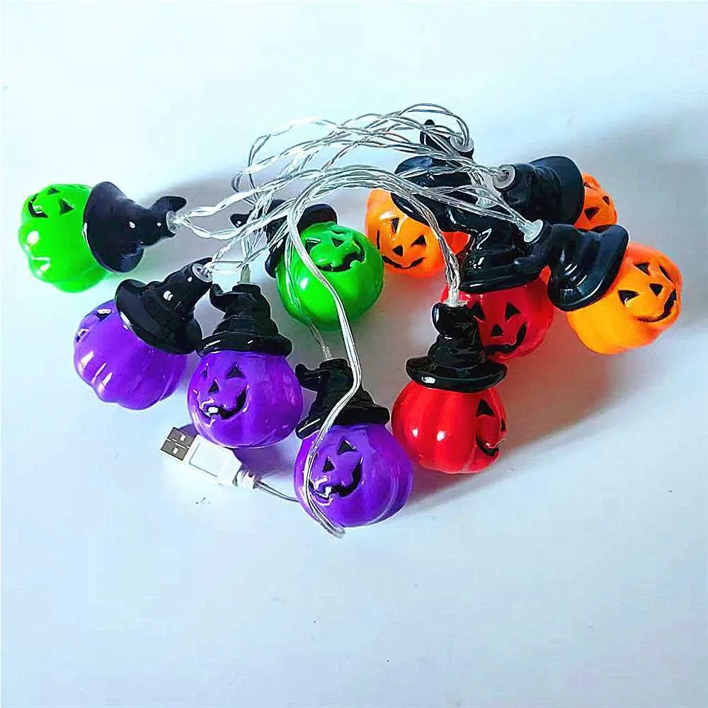 RGB Pumpkin String Lights For Halloween Indoor/Outdoor Decoration ...