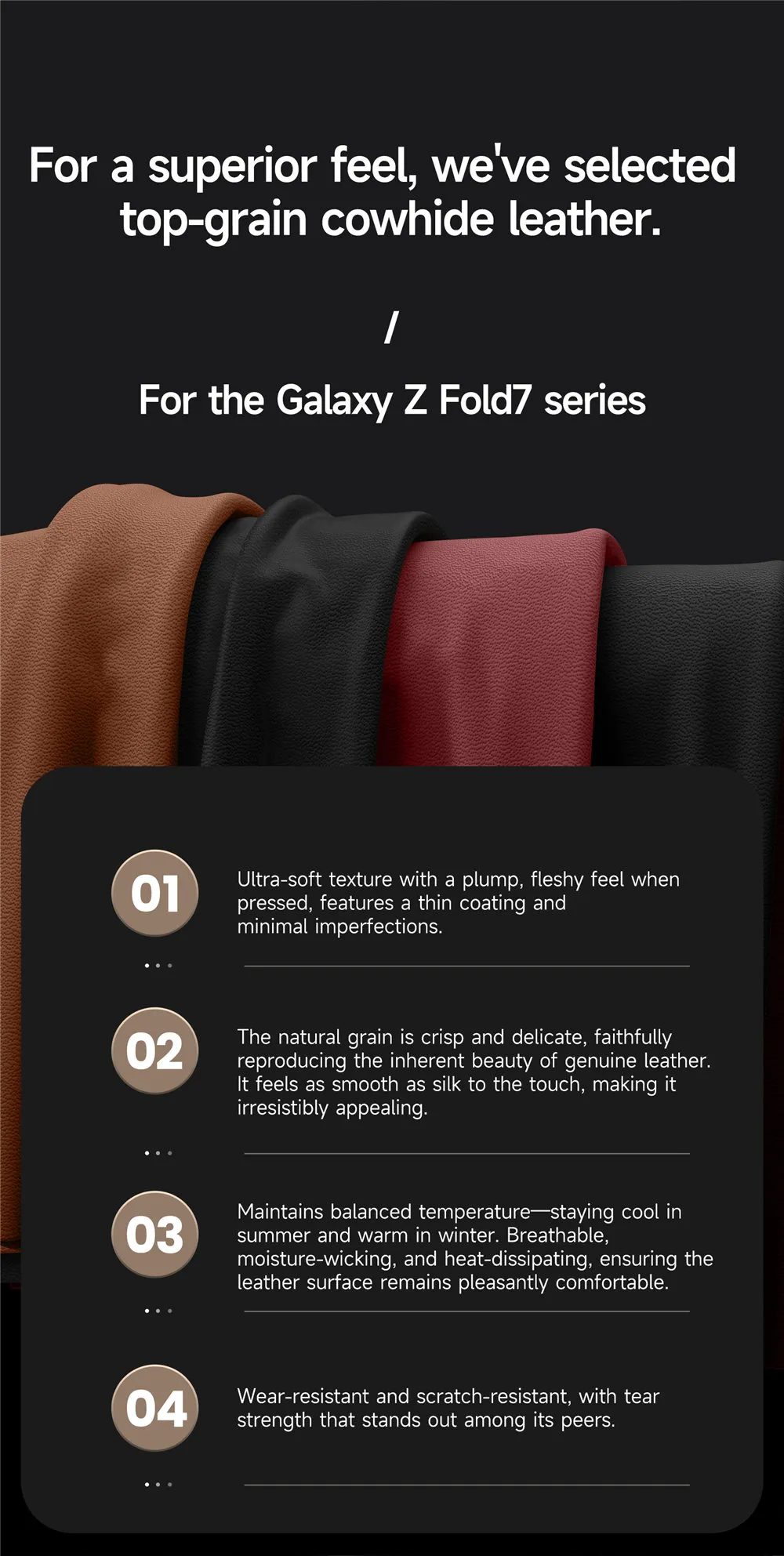 Magnetic Genuine Cowhide Leather Hinge Case with Glass Film Cover for ...