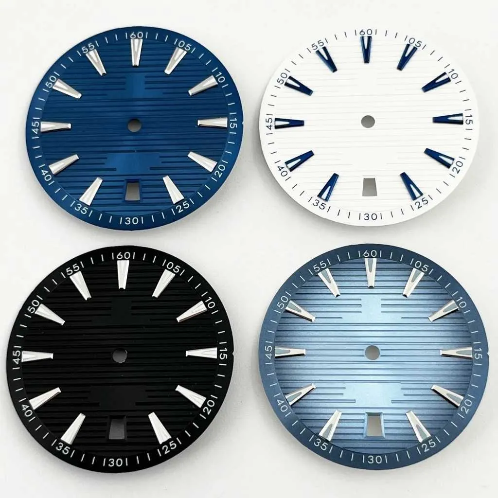 NH35 Watch Dial 335mm Black White Blue Luminous Date Window At 6 Oclock ...