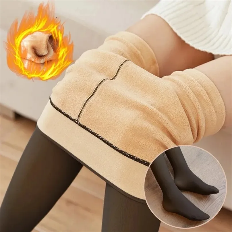 Women's Thermal Leggings Winter Warm Sexy Elastic Translucent Pantyhose ...
