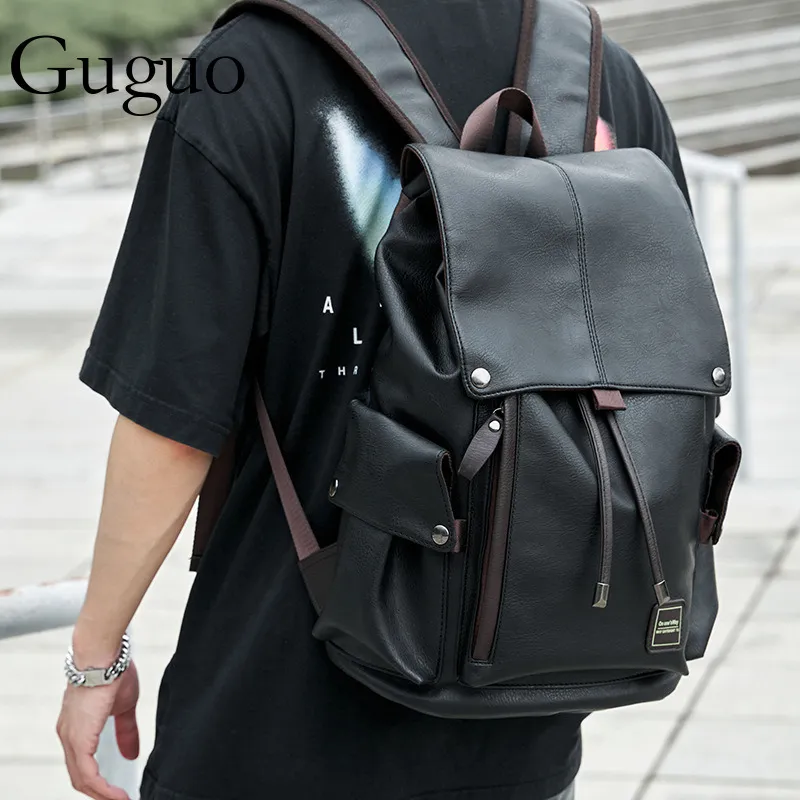 Guguo Designer Bag MOYYI Men's Leather Backpack, Fashion Travel Bag ...