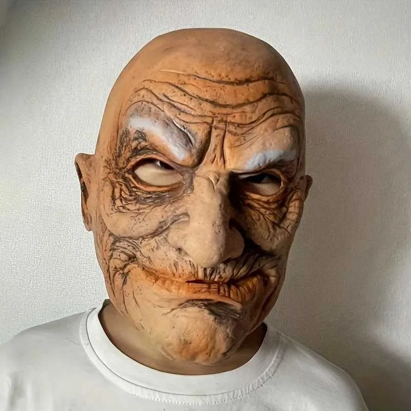 Halloween Party Horror Old Man Latex Mask Stage Performance Human Face ...