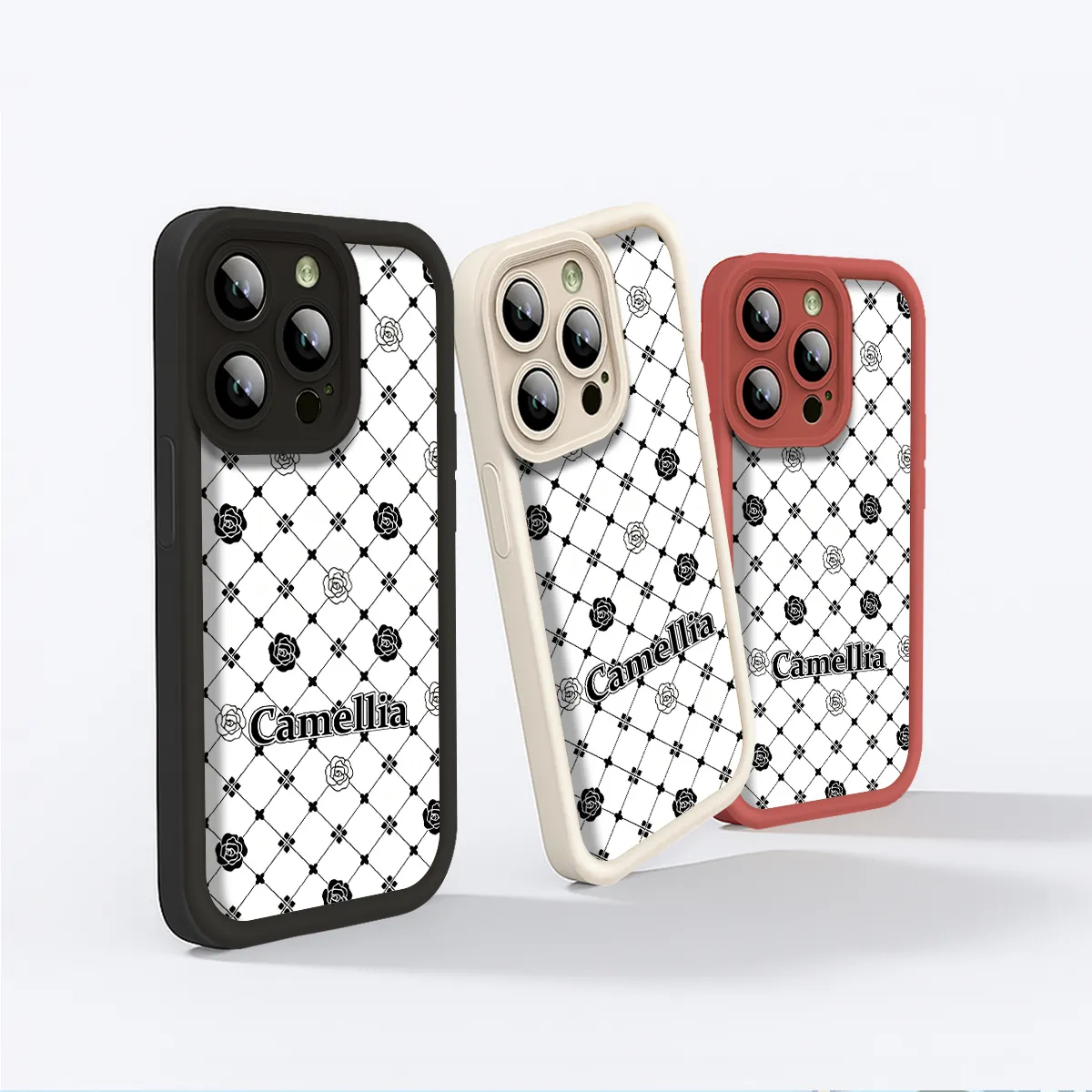 Luxury Designer Phone Case with Exquisite Floral & Grid Pattern, High ...