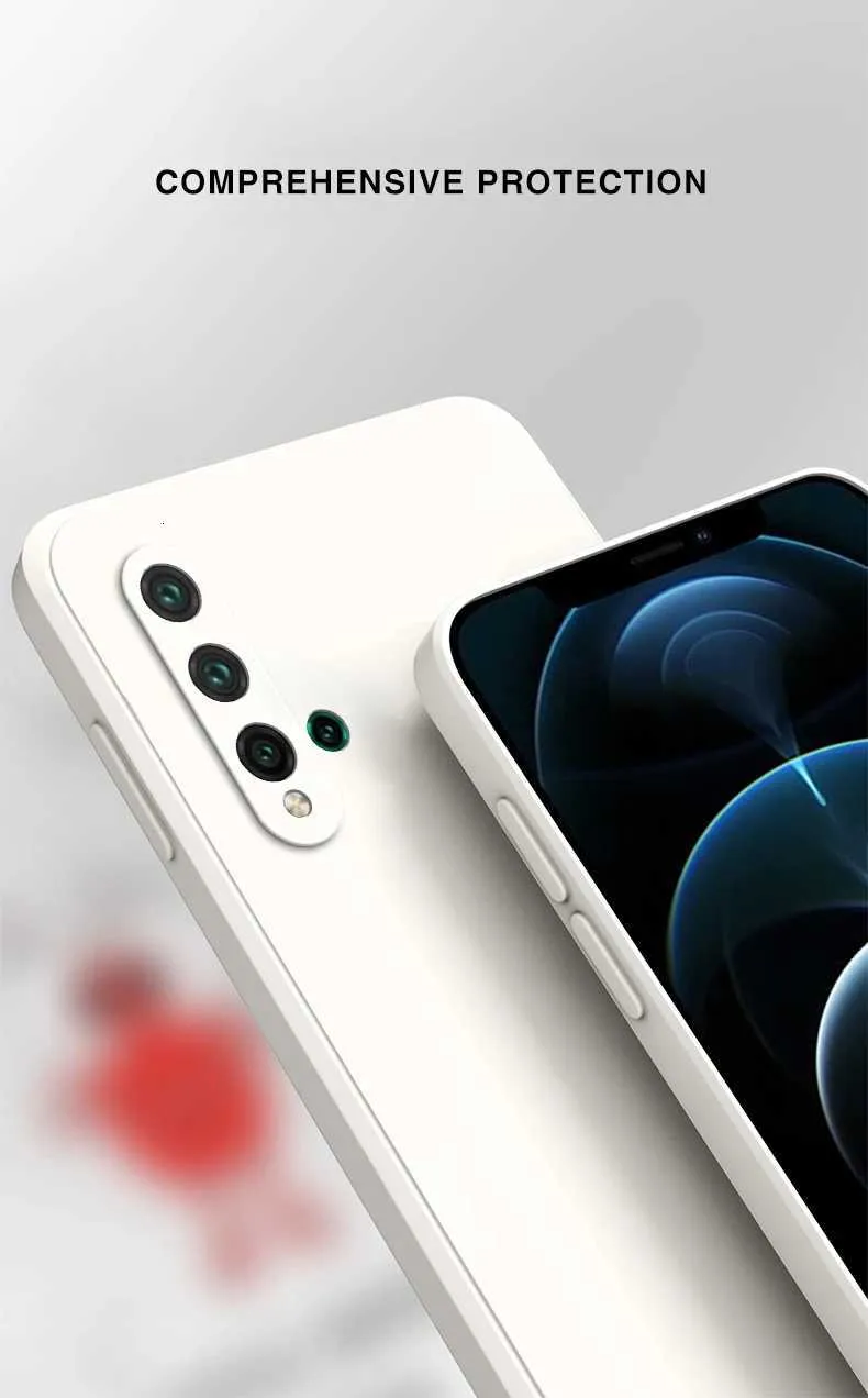 Phone Case for Honor 20, Square Matte Silicone, Soft Luxury Shockproof ...