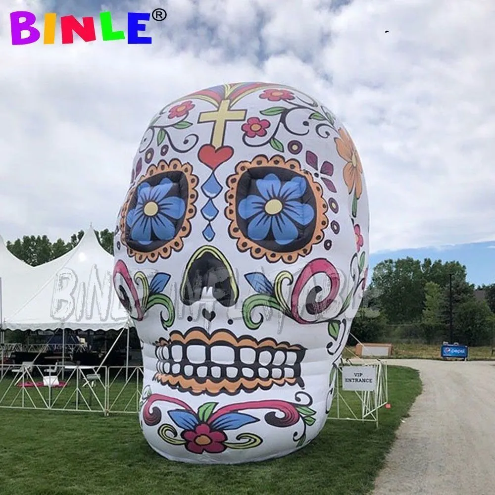 Wholesale 20ft Inflatable Peruvian Elongated Skulls Skeleton Head With ...