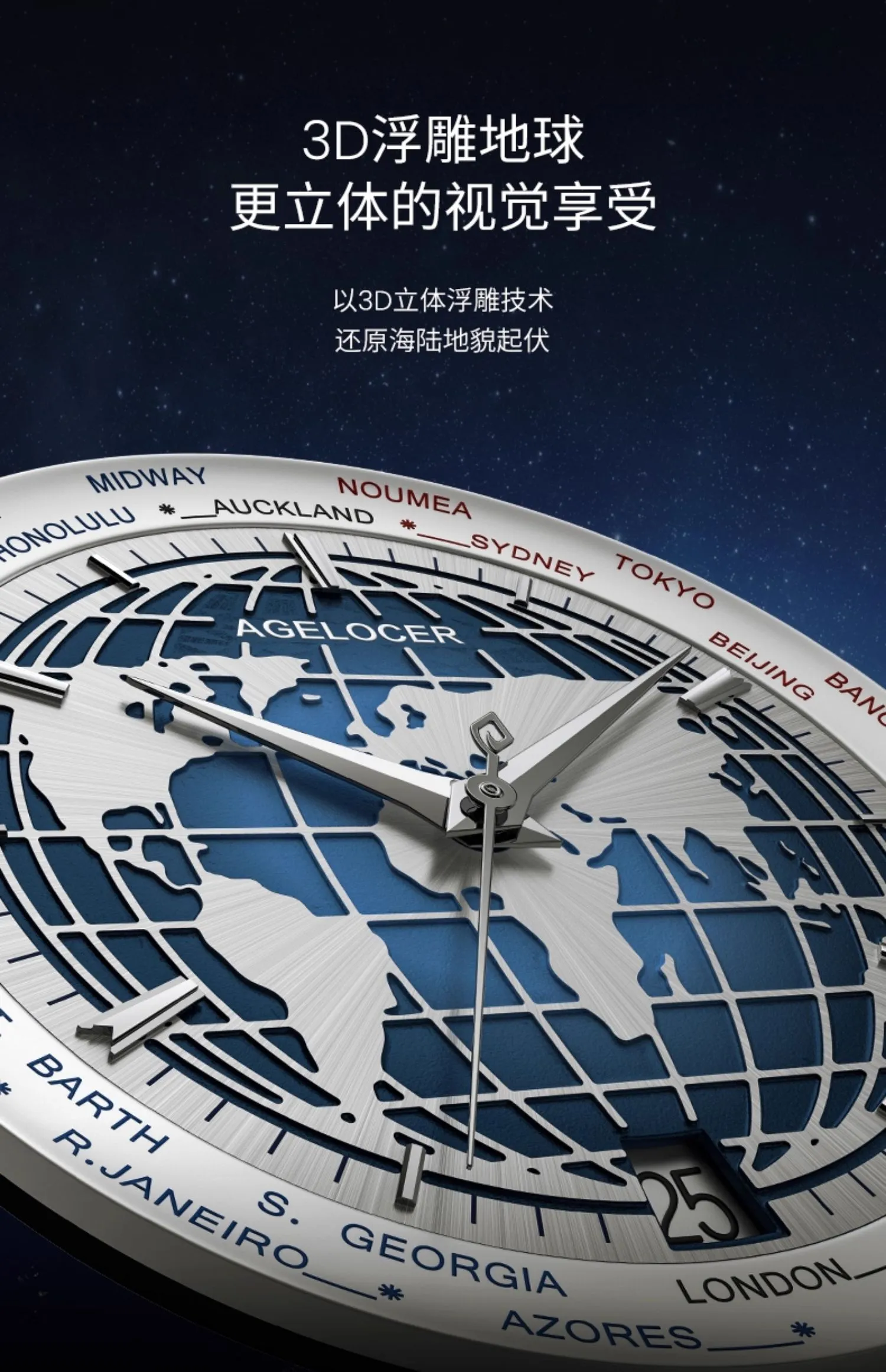 AGELOCER Original World Time High-end Men's Mechanical Watch for ...