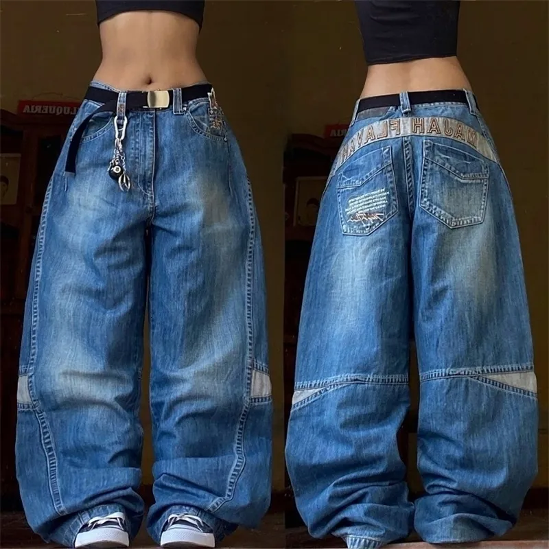 American Street Fashion Letter Baggy Jeans for Women Y2K Gothic ...
