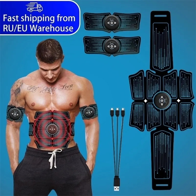Core Abdominal Muscle Stimulator Belt EMS Electric Abs Trainer, USB ...