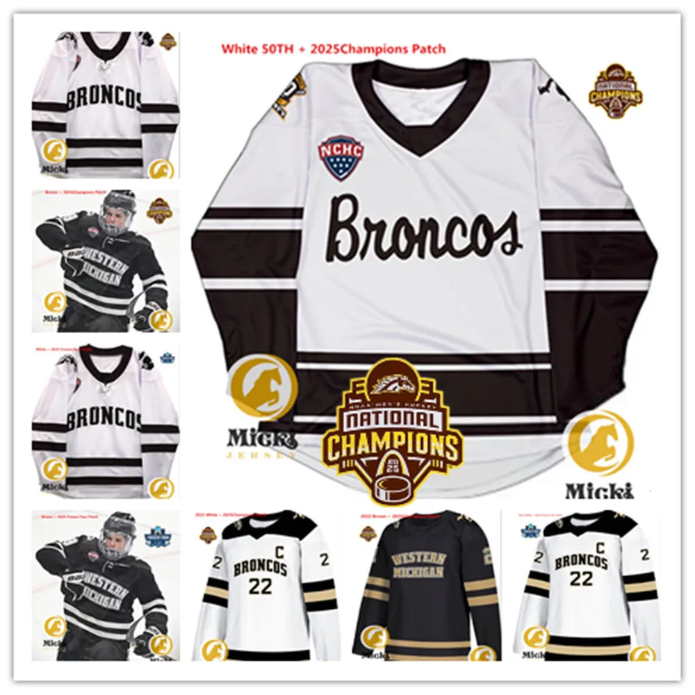 Hambley 2025Champ Western Michigan Broncos Vintage Hockey Sweaters ...