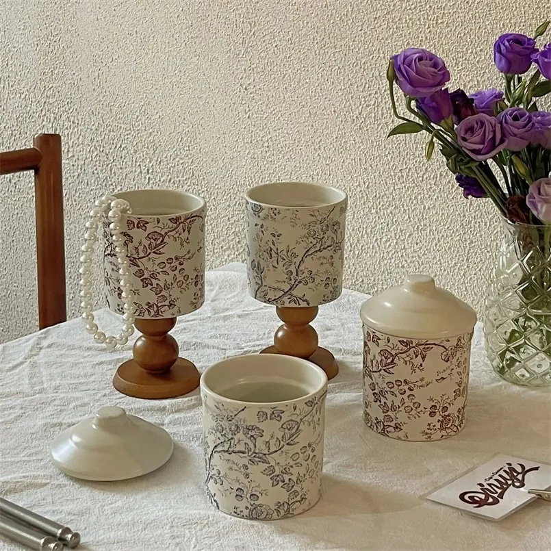 Medieval Flower Ceramic Dessert Cups With Lid ... From Jin10, $20.2 ...