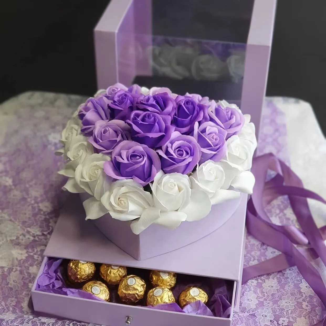 Valentine's Day Gift: Luxury Transparent PVC Window Drawer Dessert Box ...