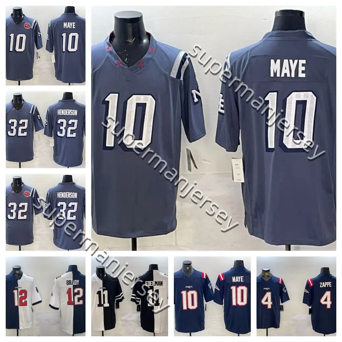 England Football Jersey - 10 Drake Maye, 12 Tom Brady, Stefon Diggs ...