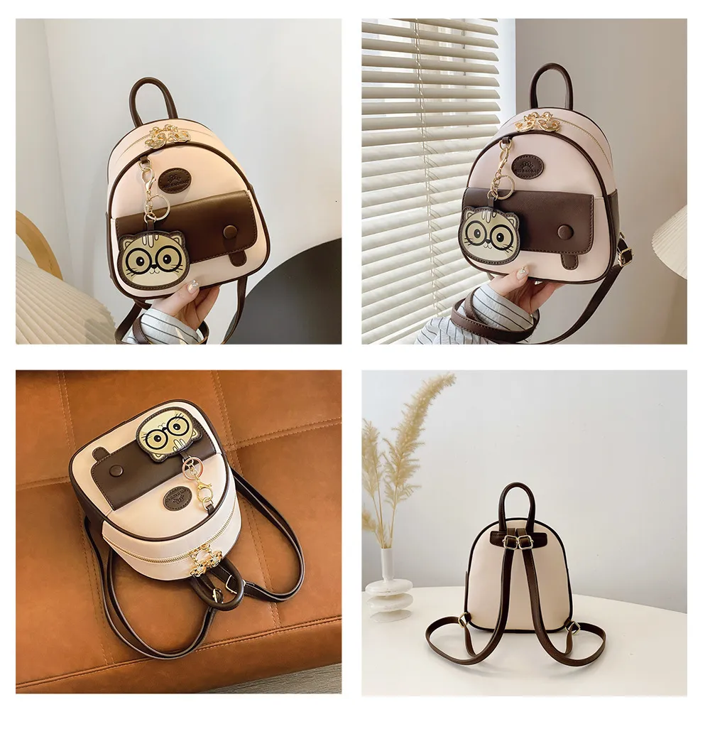 Designer Women's Simple Color-Block Mini Backpack for Office Commuting ...