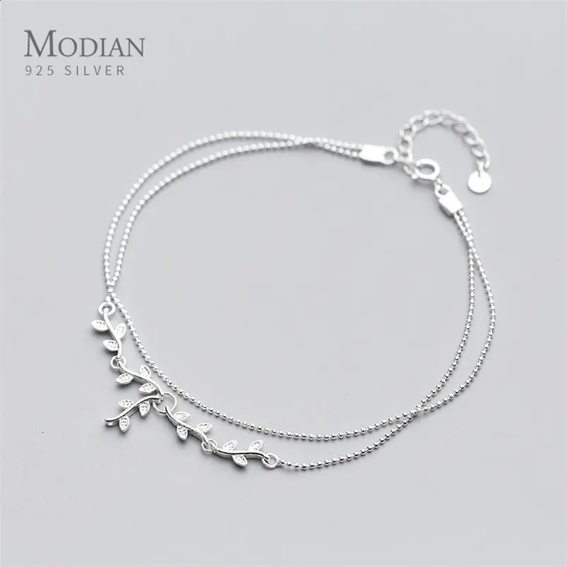 Modian Fashion 925 Sterling Silver Women's Plant Anklet, Tree Branch ...