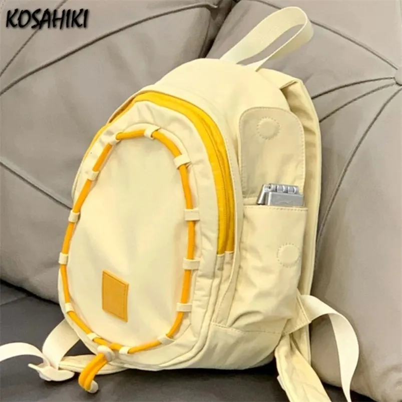 Korean Preppy Sweet All-Match Girls Backpack Y2k Aesthetic Student ...