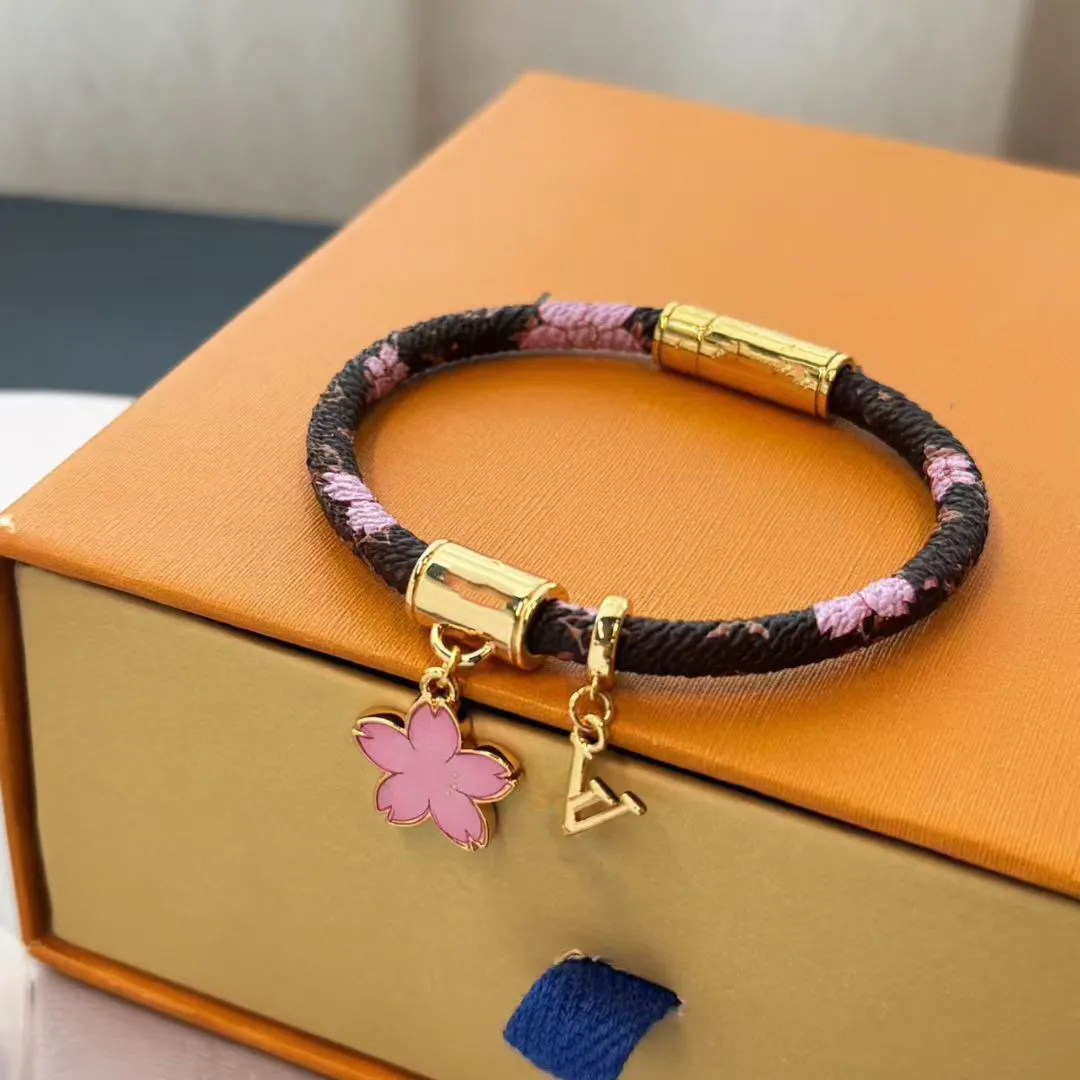Designer Leather Bracelet: Classic Brand Bangle with Pendants for Women ...