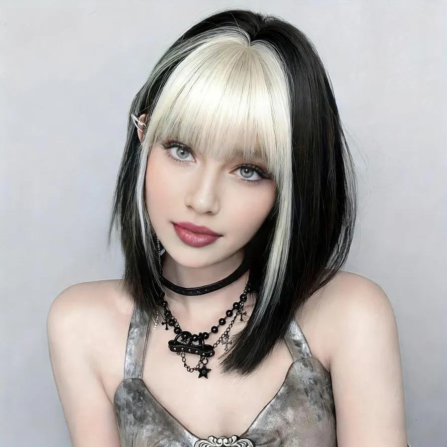 Summer Thin Style Gold Bangs Dyed Short Straight Bob... From Xcjcsm, $7 ...