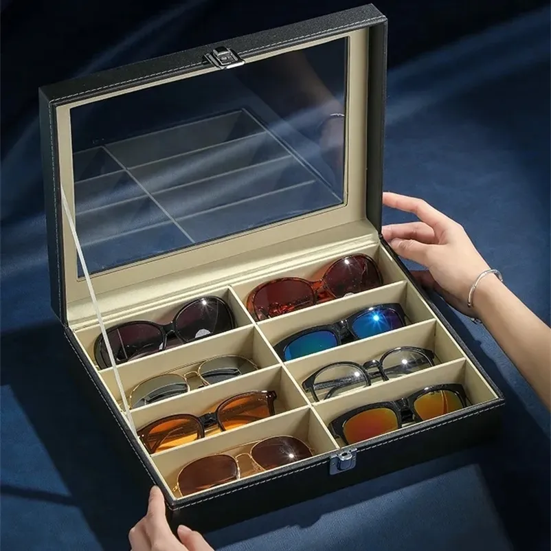High-End Pu Leather Glasses Case: Large-Capacity Sunglasses, Myopia ...