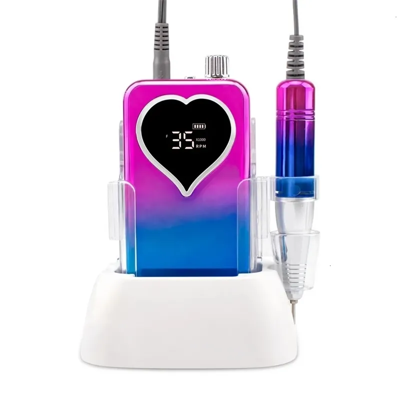 Rechargeable Electric Nail File Kit Professional 35000RPM Portable E ...