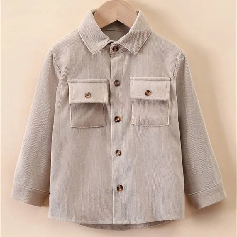 SHE Toddler Boys Corduroy Coat Button Front Flap Pocket Jacket For ...