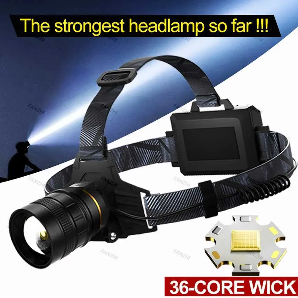 The Strongest XHP360 36-Core Headlamp Flashlight: 18650 Rechargeable ...