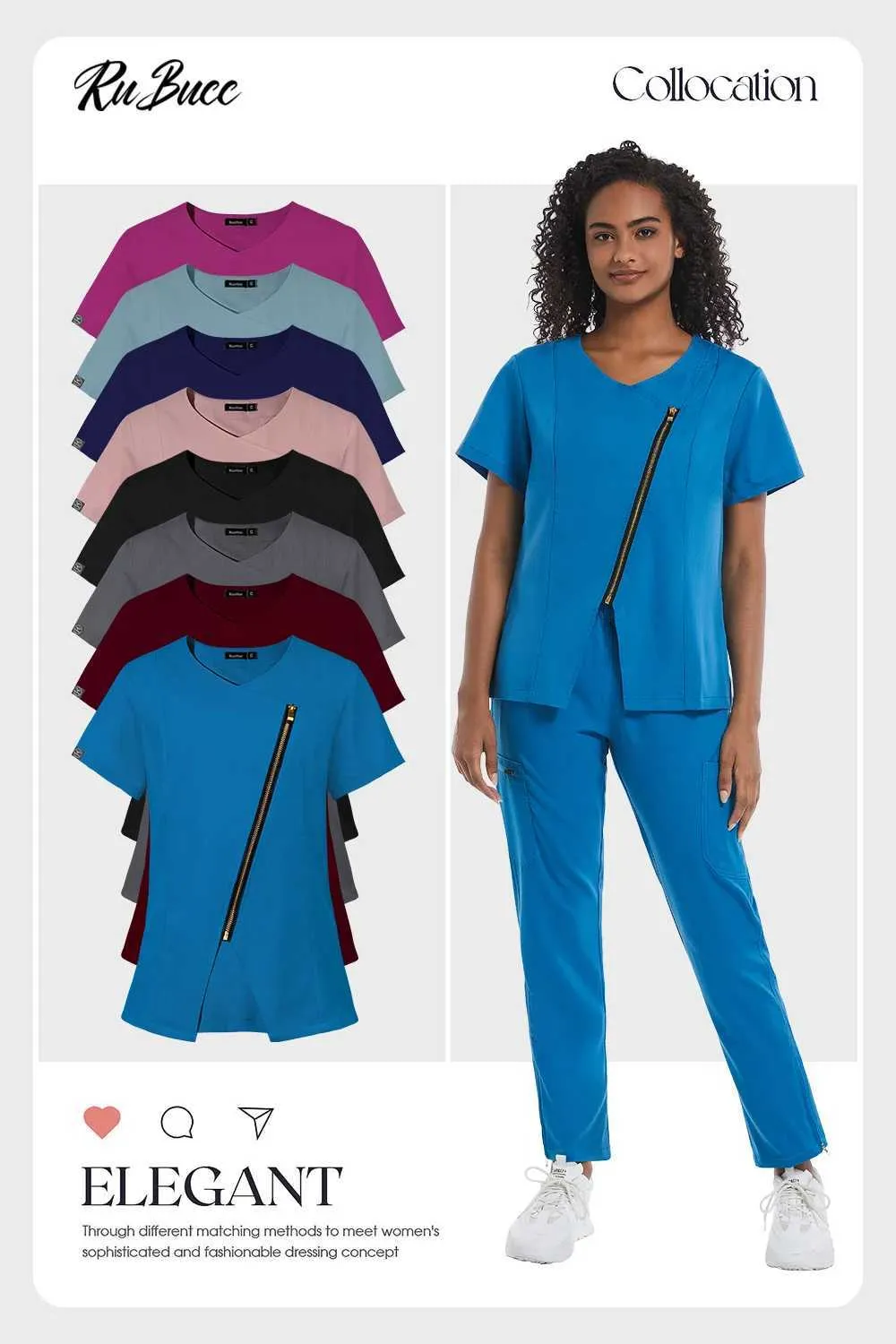 Anti-Wrinkle Surgical Uniforms: Women's Medical Nurse Scrubs Suit ...